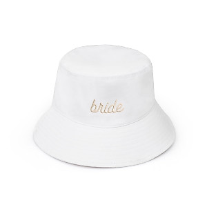 xo, Fetti Bachelorette Party Embroidered White Bride Bucket Hat | Bach Party Decorations, Beige Bride to Be Accessory, Neutral Bridesmaid Favors, Bridal Shower Supplies