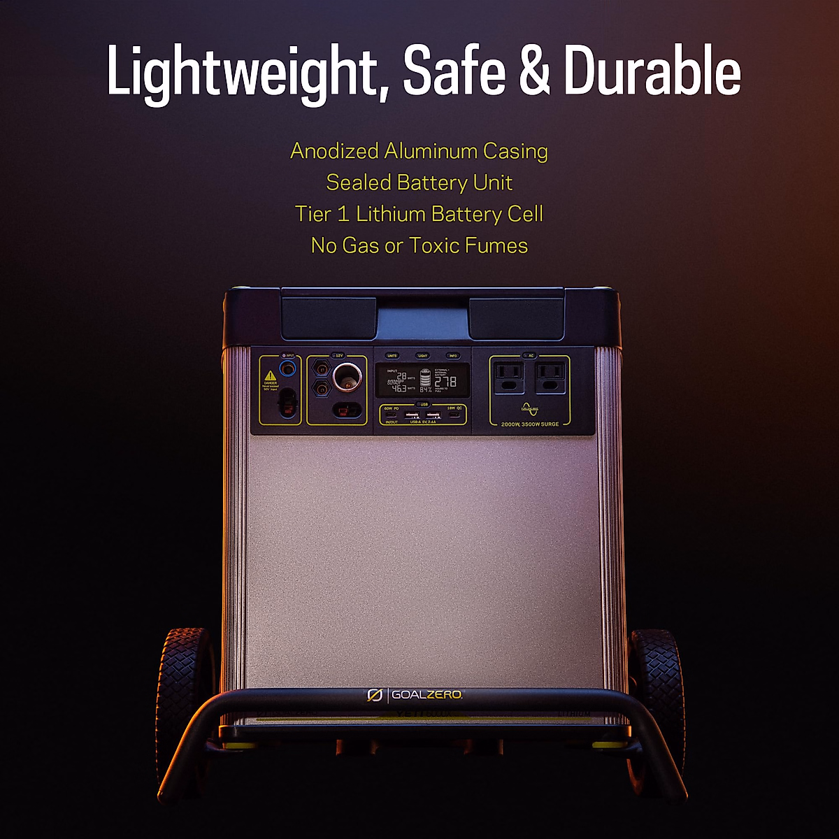 Goal Zero Yeti Portable Power Station - Yeti 6000X w/ 6,071 Watt Hours Battery Capacity, USB Ports, AC Inverter, 2 Boulder 200 Briefcase Solar Panels - Rechargeable Generator for Home, RVs, Work Sites