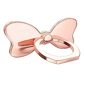 pzoz Metal Cell Phone Finger Ring Stability Holder Back Stand Collapsible Hand Grip Knob Loop Car Mount Hook Kickstand 360 for iPhone Samsung Galaxy Mobile Cute Accessories (Rose Gold)