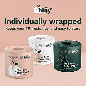 ecoHiny Premium & Soft Bamboo Toilet Paper | 12 Mega Rolls, 3 ply, 350 Sheets | FSC Certified, PFAS & BPA Free, Septic Safe | Tree Free & Plastic Free