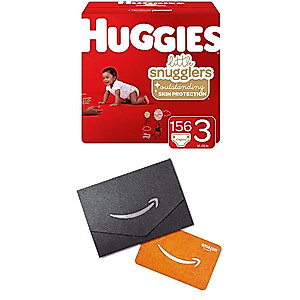 Huggies Little Snugglers Baby Diapers, Size 3, 156 Ct, One Month Supply (2Pack) with Gift Card