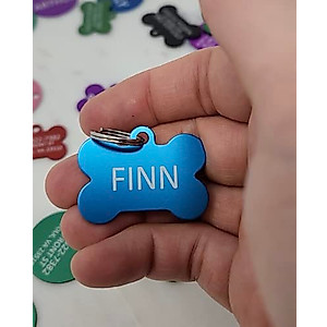 Pet ID Tag Custom for Dog Cat Personalized | Many Shapes and Colors to Choose from | Made in USA | Strong Anodized Aluminum