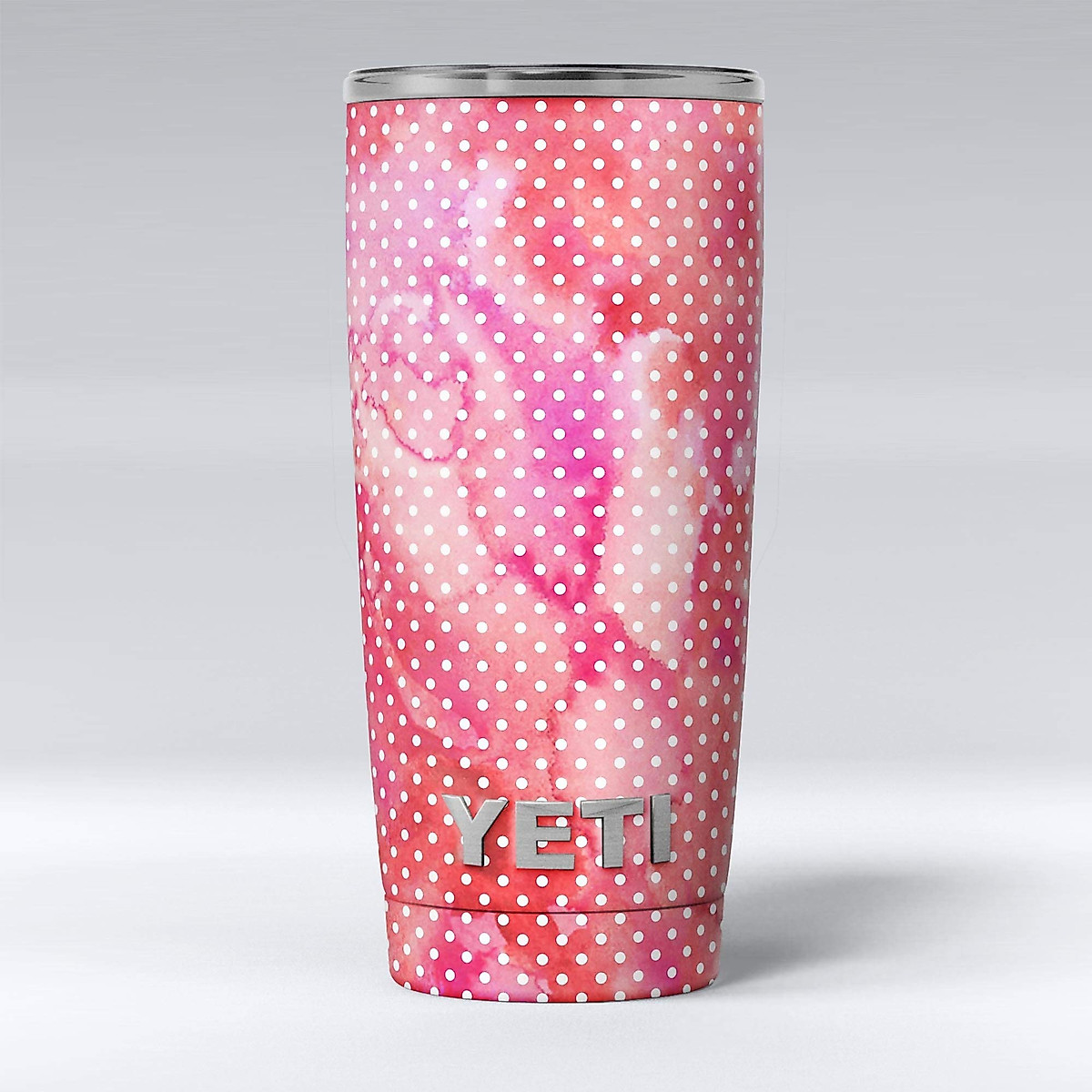 Design Skinz The Red and Pink Watercolor Polka Dots - Skin Decal Vinyl Wrap Kit Compatible with The Yeti Rambler Cooler Tumbler Cups