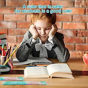 3pcs Flexible Rulers for School, 12/8/6 inch Bendable Ruler Soft Plastic Rulers Bulk Flex Ruler with Centimeter and Inch Scales for Students Kids Classroom Office Home Supplies(Gradient Colored)