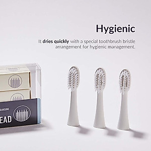 Tromatz Replacement Toothbrush Heads Set Compatible with Tromatz Basic Model ONLY, Not for Simple Pro Series, Refillable Soft Micro Toothbrush Heads Gum Care Bristle Extra Soft 3 Pack (1 Set)