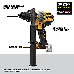DEWALT FLEXVOLT ADVANTAGE 20V MAX* Hammer Drill, Cordless, 1/2-Inch, Tool Only (DCD999B)