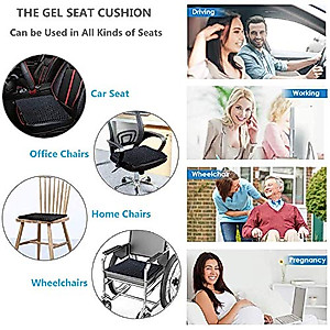 Gel Seat Cushion, Breathable Honeycomb Design Seat Cushion Super Breathable Gel Cushion Body Pressure Distribution Portable Gel Seat Cushion for Back Pain Suitable for Home Office Chair Car
