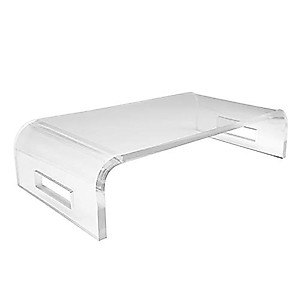 Adorox 12mm Thickness Heavy Duty 17'' Monitor Stand Riser Computer Stand PC Desk Stand for Keyboard Storage & Multi-Media Laptop Printer TV Screen