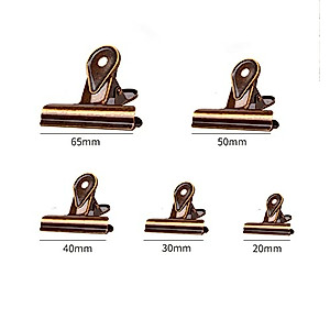 Zittop 4 Pack Bulldog Duckbill Metal Binder Clips, Invoice Bill Clip Utility Paper Clips for Office Home Use (Bronze, 40mm)