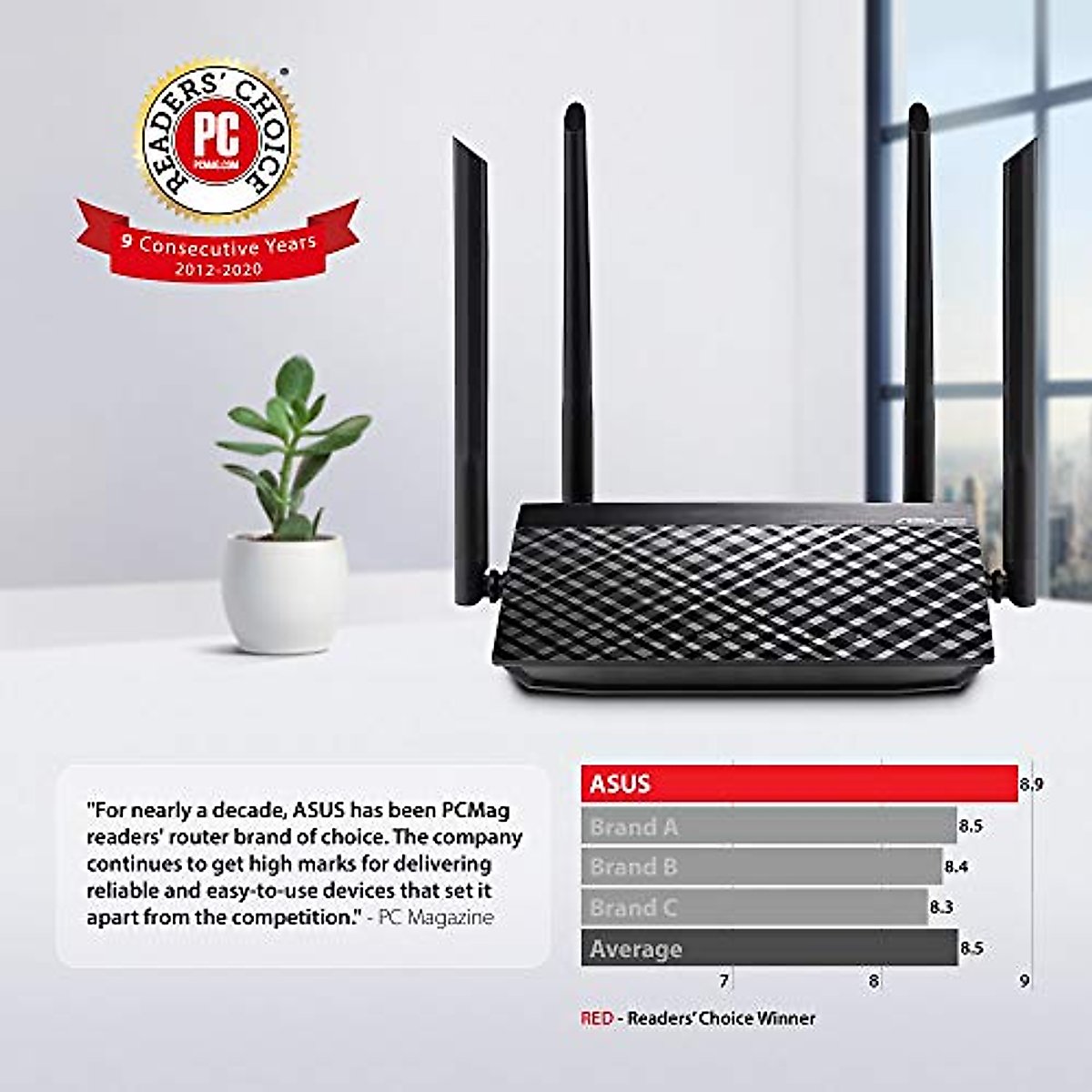 ASUS WiFi Router (RT-AC1200_V2) - Dual Band Wireless Internet Router, Gaming & Streaming, Easy Setup, Parental Control