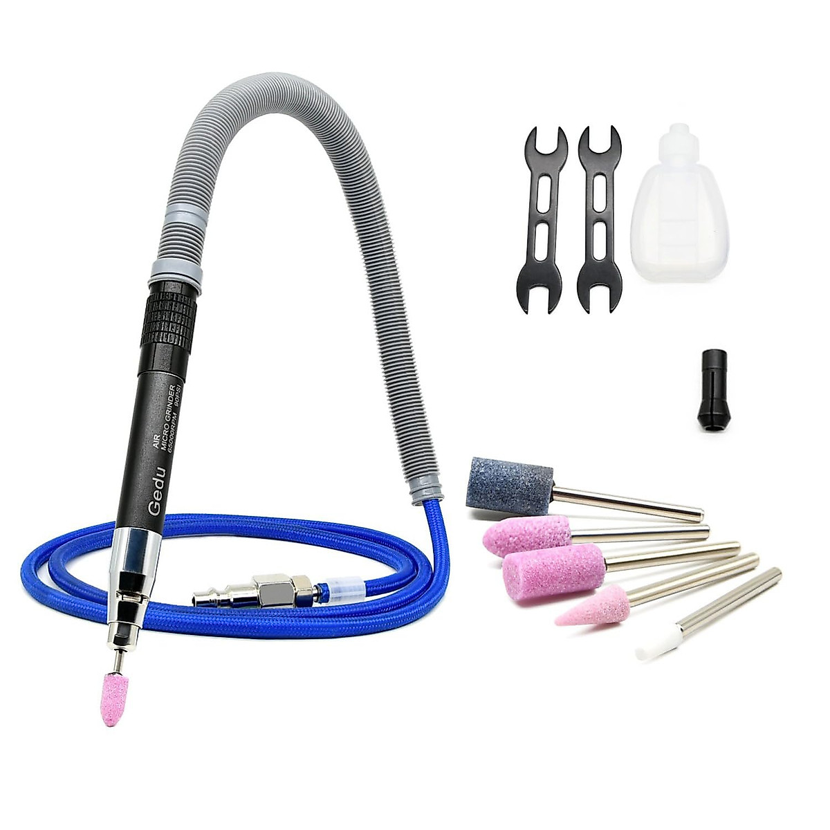 SHININGEYES 1/8" Micro Air Grinder, Pneumatic Micro Air Pencil Die Grinder Polishing Tool Kit for Polishing, Grinding, Drilling