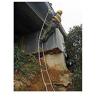 FGQCBBYC Safety Rope Ladder,Fire Escape Ladder, Emergency Fire Escape Ladder, Escape Ladder Lifeline Ladder Outdoor Nylon Soft Ladder for Home Climbing Engineeaerial Work/6M/20Ft