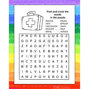 ZOCO - My Heroes - Police, Fire, EMTs - Kids Coloring Books (25 Bulk Pack, With Crayons) - Community Relations & Promotional Handout - Games, Puzzles, Activities