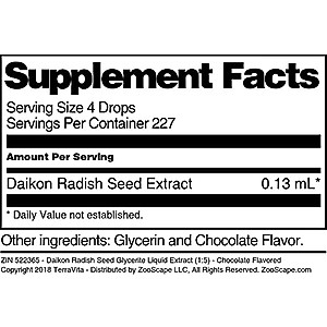 Daikon Radish Seed Glycerite Liquid Extract (1:5) - Chocolate Flavored (1 oz, ZIN: 522365)