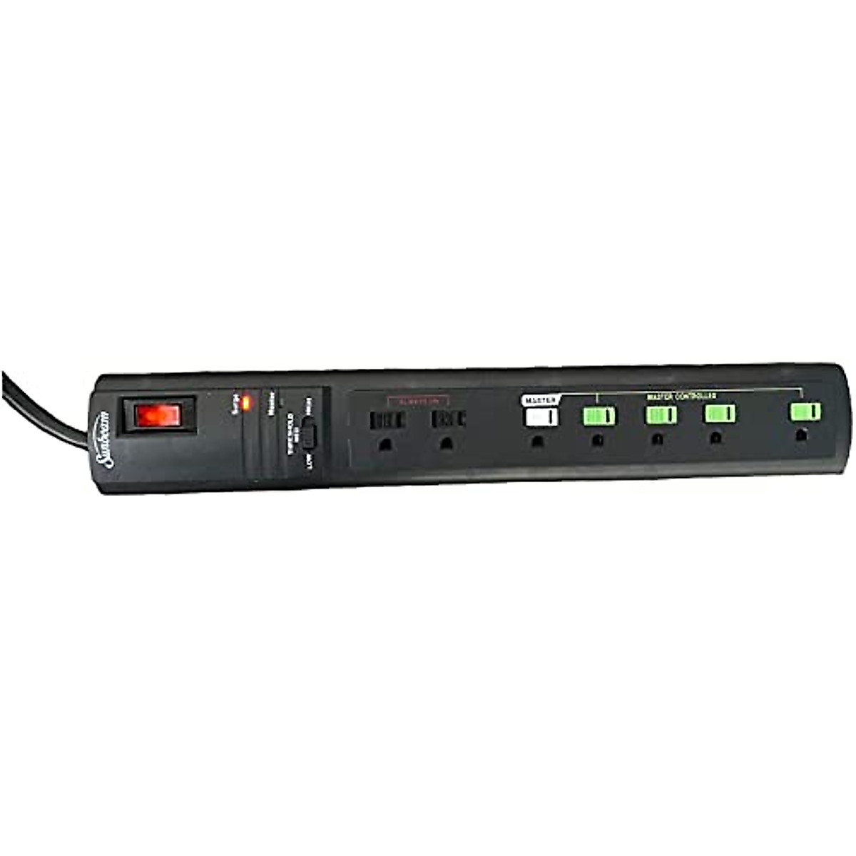 pot (Pack 5) Sunbeam Advance 7 Outlet Power Strip, 15A Power Strips with Surge Protection Cord, Power Outlet Extender with Adjustable Threshold