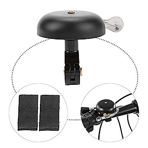 Brass Bell, Anodized Bike Warning Crisp for Mountain & Road Bikes Cycling Horn Accessory(Black)