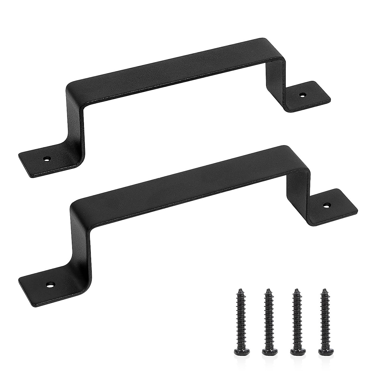 gaizda Barn Door Handle Black Steel Hardware，for Sliding Door Fence Door Wardrobe Drawer Garage Warehouse, Rustic Style (2pcs)