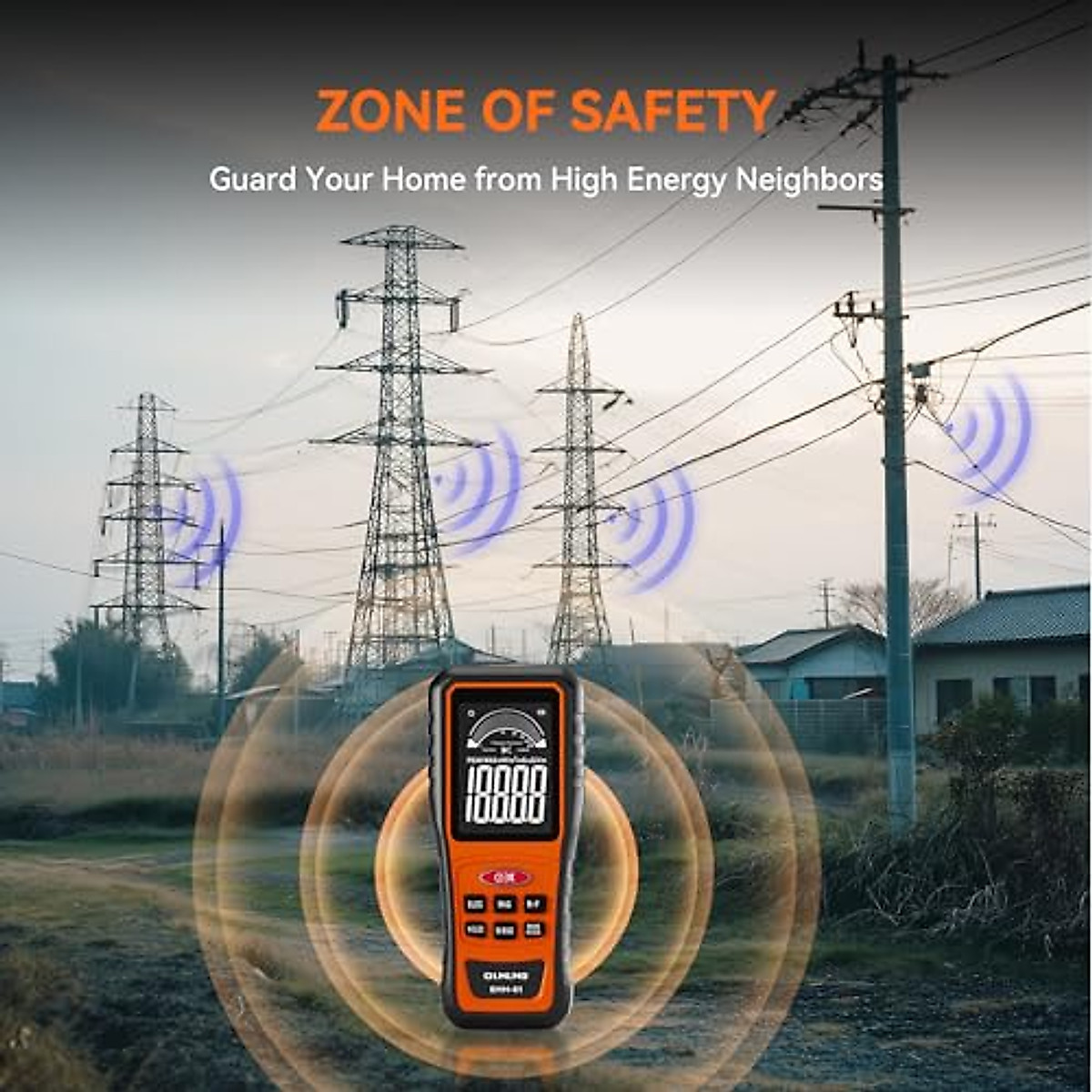 olmlmo Emf Meter,Electric Field, Radio Frequency Field, Magnetic Field Strength Meter,Rechargeable Radiation Detector for 5g Cell Tower, WiFi Signal Detector,Emf Inspections,Ghost Hunting