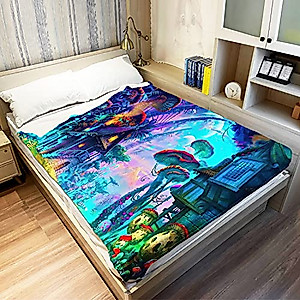 YISUMEI Trippy Mushroom Throw Blanket Colorful Forest Plant Fleece Blanket Soft Warm Cozy for Sofa Couch Bed 60"x80"