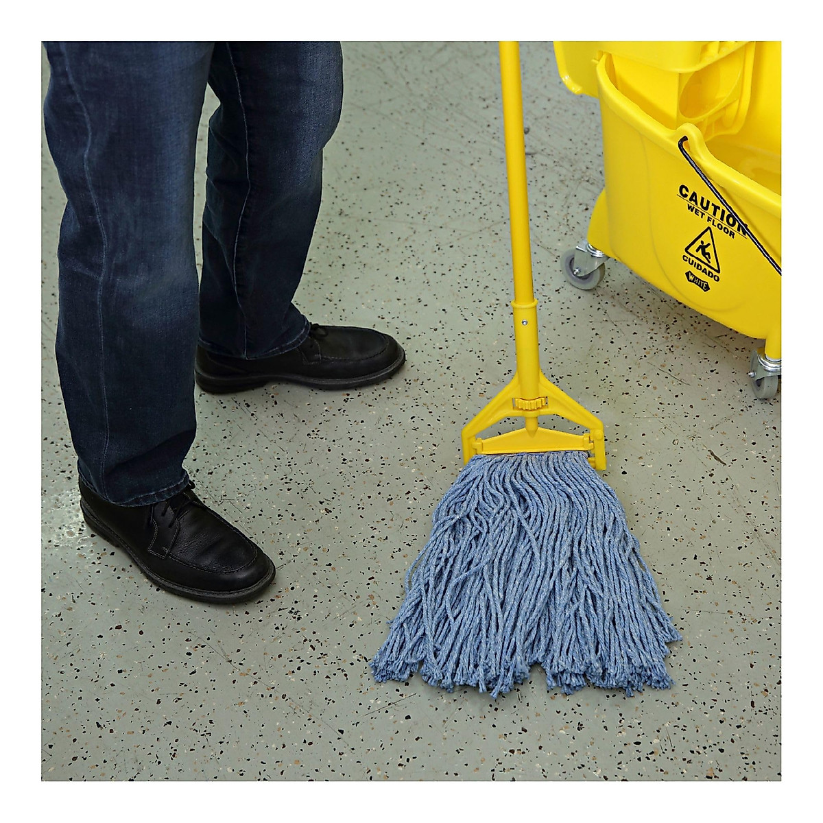 Boardwalk BWK2020B #20 Cut-End Standard Head Cotton/Synthetic Fiber Mop Head - Blue (12/Carton)