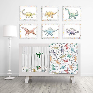Jaxson's World Watercolor Dinosaur Theme Minky Blanket | Unique Baby Gift