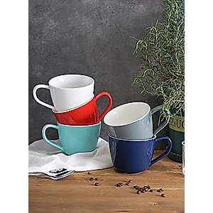 Sweese Soup Mugs - Coffee Mugs 17 Ounce Porcelain Jumbo Mugs for Coffee, Tea, Soup, Ice Cream, Cereal, Set of 2, White No. 620.201