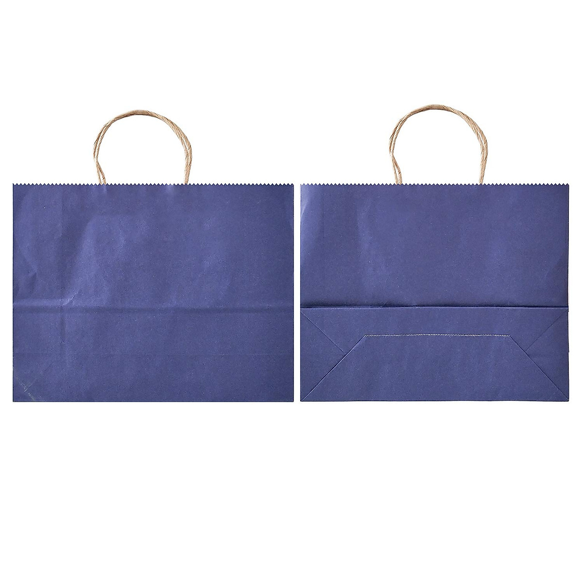 AZOWA Gift Bags Large Kraft Paper Bags with Handles (12.5 L x 4.7 W x 10.2 H in, Navy Blue, 12 Pcs, Horizontal)