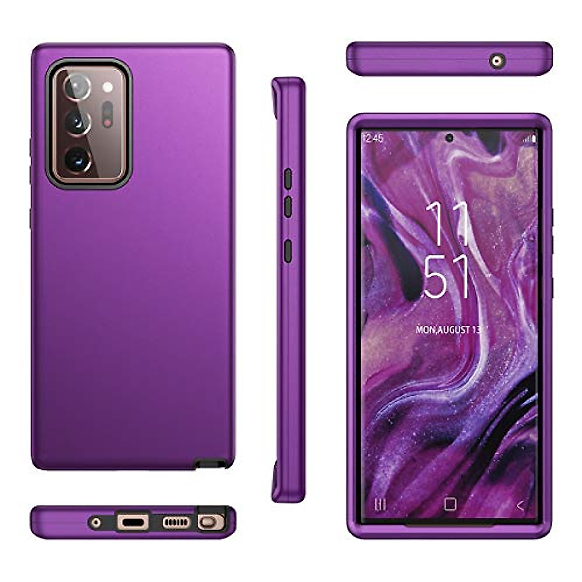 WeLoveCase for Galaxy Note 20 Ultra Case, Cover 3 in 1 Full Body Heavy Duty Protection Hybrid Shockproof TPU Bumper Protective Case for Samsung Galaxy Note 20 Ultra 6.9inch Purple