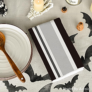 Artoid Mode Black Stripes Home Sweet Home Boho Halloween Kitchen Towels Dish Towels, 18x26 Inch Seasonal Decoration Hand Towels Set of 4