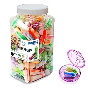 MOLDEX Sparkplugs Soft Foam Earplugs 60 Pairs Ear Plugs for Sleeping, Snoring, Work, Travel, Shooting - 33dB Highest NRR Made in USA (Bottle Pack)