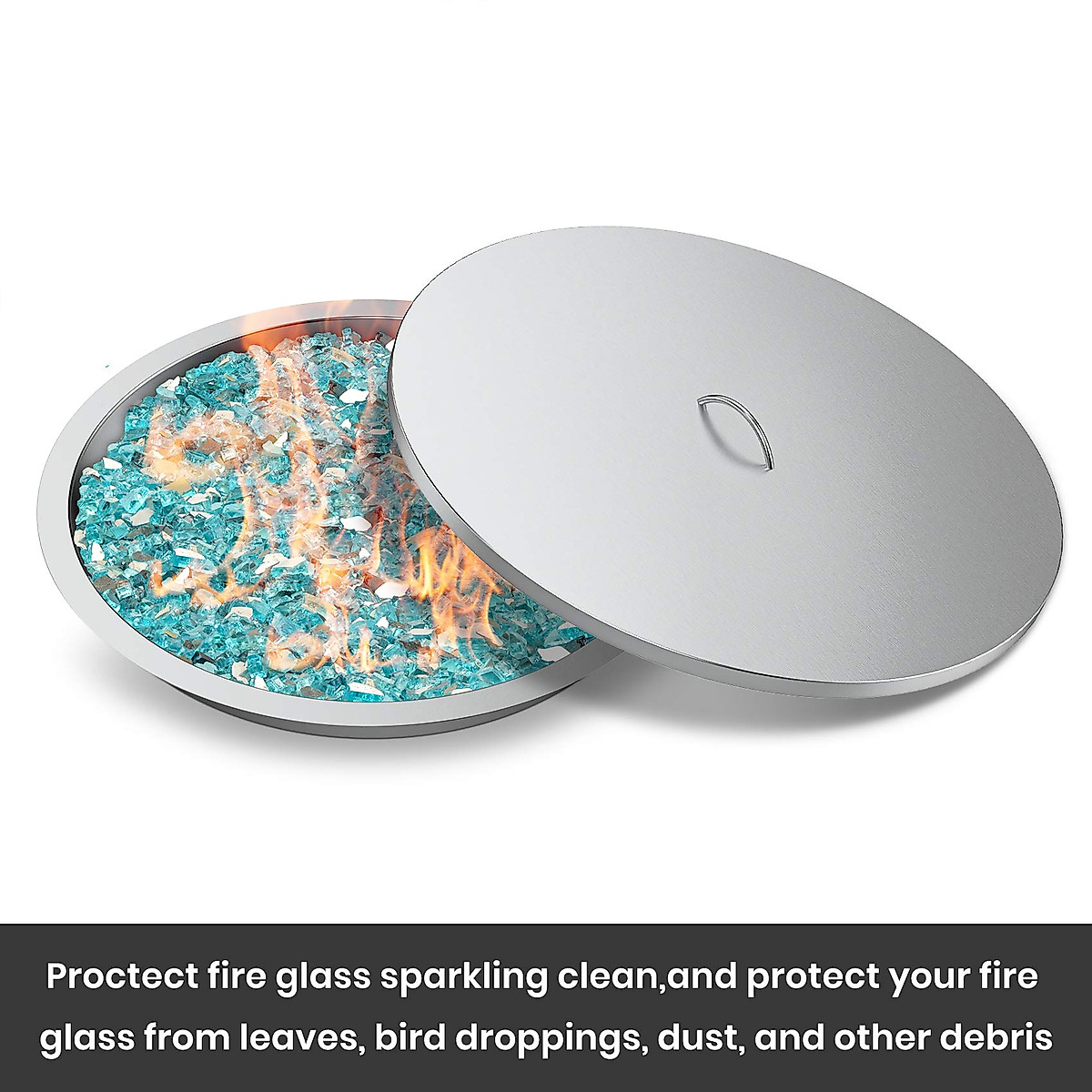 Stanbroil 34" Stainless Steel Fire Pit Cover Fits 31" & 30" Round Drop-in Fire Pit Pan