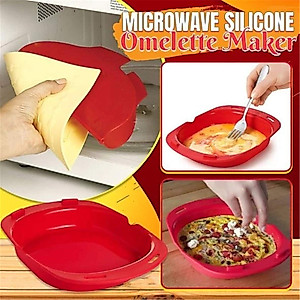 Portable Silicone Microwave Omelette Mould Oven Non Stick Omelette Maker Foldable Eggs Roll Baking Pan Omelette DIY Tools Kitchen Bar Baking Accessories