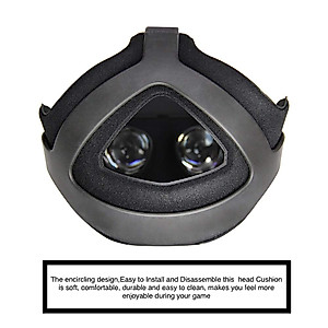 VRbrother Newer Version Head Pad for Oculus Quest VR Gravity Pressure Balance Cushion head Pad can reduce head pressure enjoying Virtual reality game ，head strap pad is made black sponge