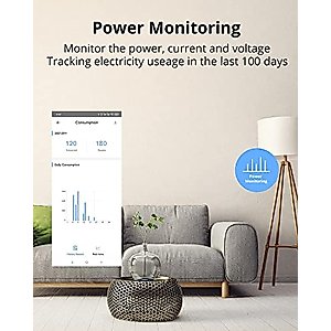 SONOFF S31 WiFi Smart Plug with Energy Monitoring, 15A Smart Outlet Timer Switch ETL Certified, Work with Alexa & Google Home Assistant, IFTTT Supporting, 2.4 Ghz Wi-Fi Only