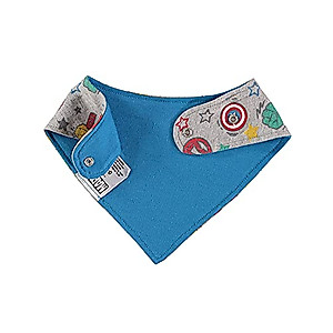 Marvel The Avengers Baby Boys Clothing 3-Piece Set with Bodysuit, Pants, and Bib Baby Boy Clothes (Grey/Blue, 6-9 Months)