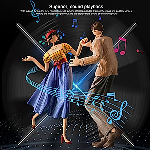 3D Hologram Projector, 20.47in 3D Hologram Advertising Display Fan WiFi Real Time Live Stream, Naked Eye Holographic Video Advertising Projector with 624LED Light for Business Store Shop Bar(US)
