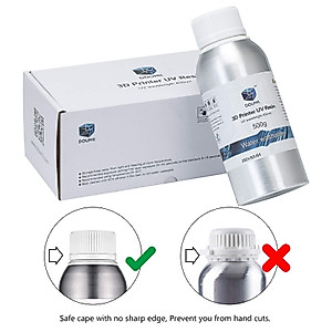 DOUMII Water Washable 3D Resin – 405nm UV Cured 3D Printing Resin, for LCD 3D Printers, Easy to Clean and Cure, Fast Curing with High Precision. (Black, 500G)