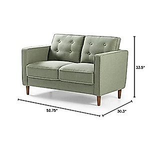 ZINUS Lauren Loveseat / Button Tufted Cushions / Easy, Tool-Free Assembly, Pear Green