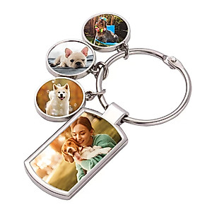 Colorful Photos Personalized Custom Keychain, Llaveros Personalizados Picture Key Chains Memorial Gifts for Family Lover