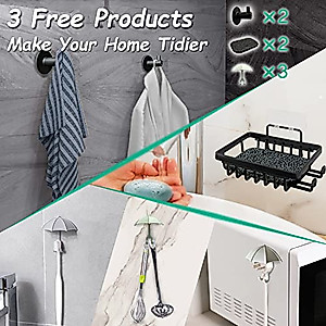 JILIER Shower Caddy, Bathroom Shower Shelves Pack of 5, Bathroom Shower Storage Organizer, Adhesive Shower Shelves for Inside Shower & Kitchen Storage, No Drilling, Bathroom Shower Organizer