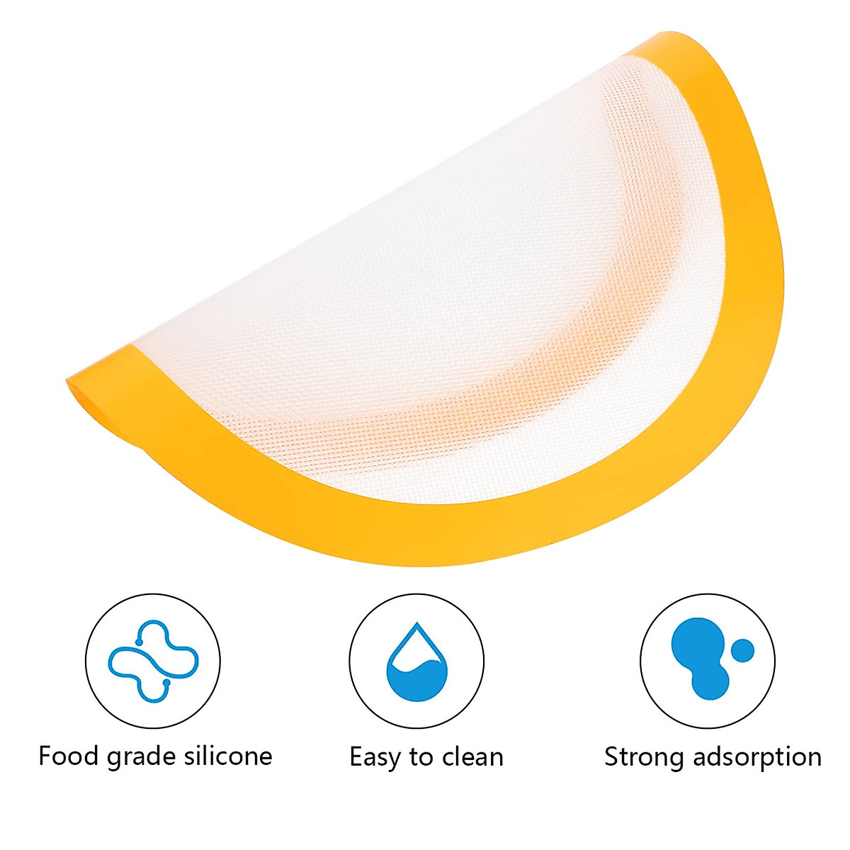 YARNOW Non Stick Baking Mat, Round Silicone Baking Mat, Reusable Silicone Mat for Pie Bread Macaron Pastry Tortilla (12 Inch, Random Color)