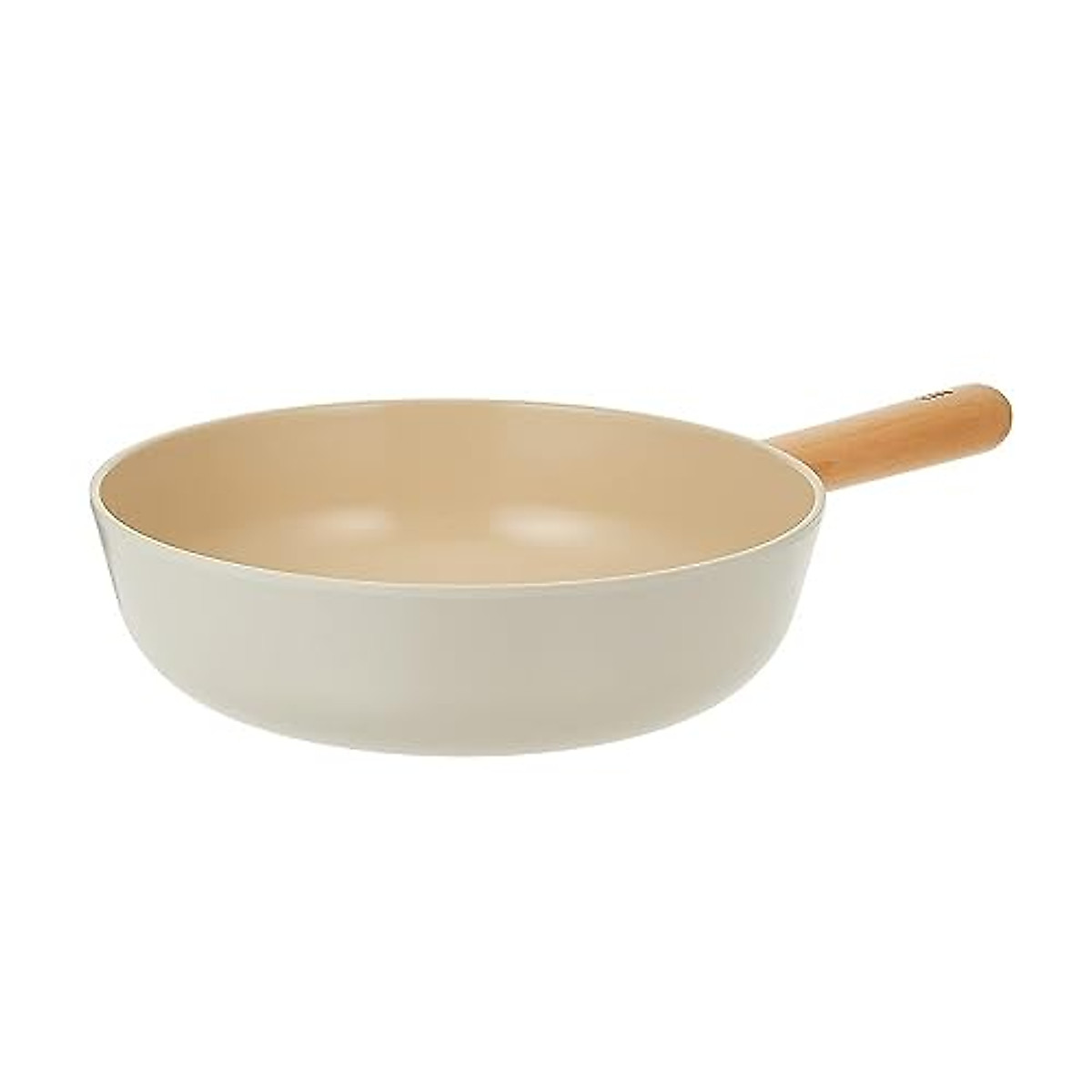 NEOFLAM FIKA 10" Stir Frying Wok for Stovetops and Induction | Wood Handle and Nonstick Ceramic Coating | Made in Korea (10" / 26cm)