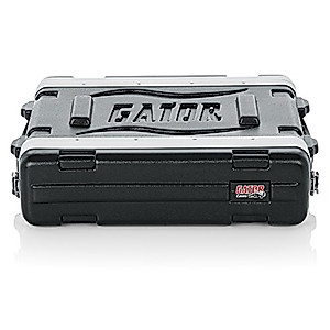 Gator Lightweight Molded 2U Rack Case with Heavy Duty Latches; Shallow 14.25' depth (GR-2S)