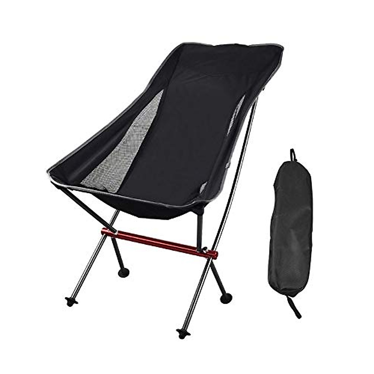 TRENTSNOOK Exquisite Camping Stool Outdoor Folding Chair Seat Portable Steel Stool Beach Chair Fishing Beach Barbecue Camping Picnic Picnic (Color : Black)