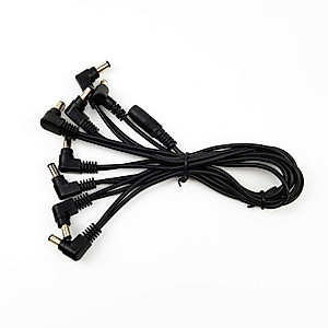 pigtone 1 to 8 Way Daisy Chain Cable Guitar Effect Pedal Power Supply Splitter Cable Adapter Power Cable Black