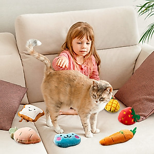 Jadive 50 Pcs Catnip Toys for Indoor Cat Plush Cats Toys Bulk Interactive Catnip Filled Kitten Toys Cat Chew Toy Pet Cats Supplies