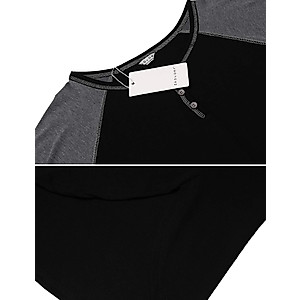 Ekouaer Plus Size Nightshirts Men's Short Sleeve Nightwear Long Lightweight Kaftan Sleep Tops (Black,XXL)