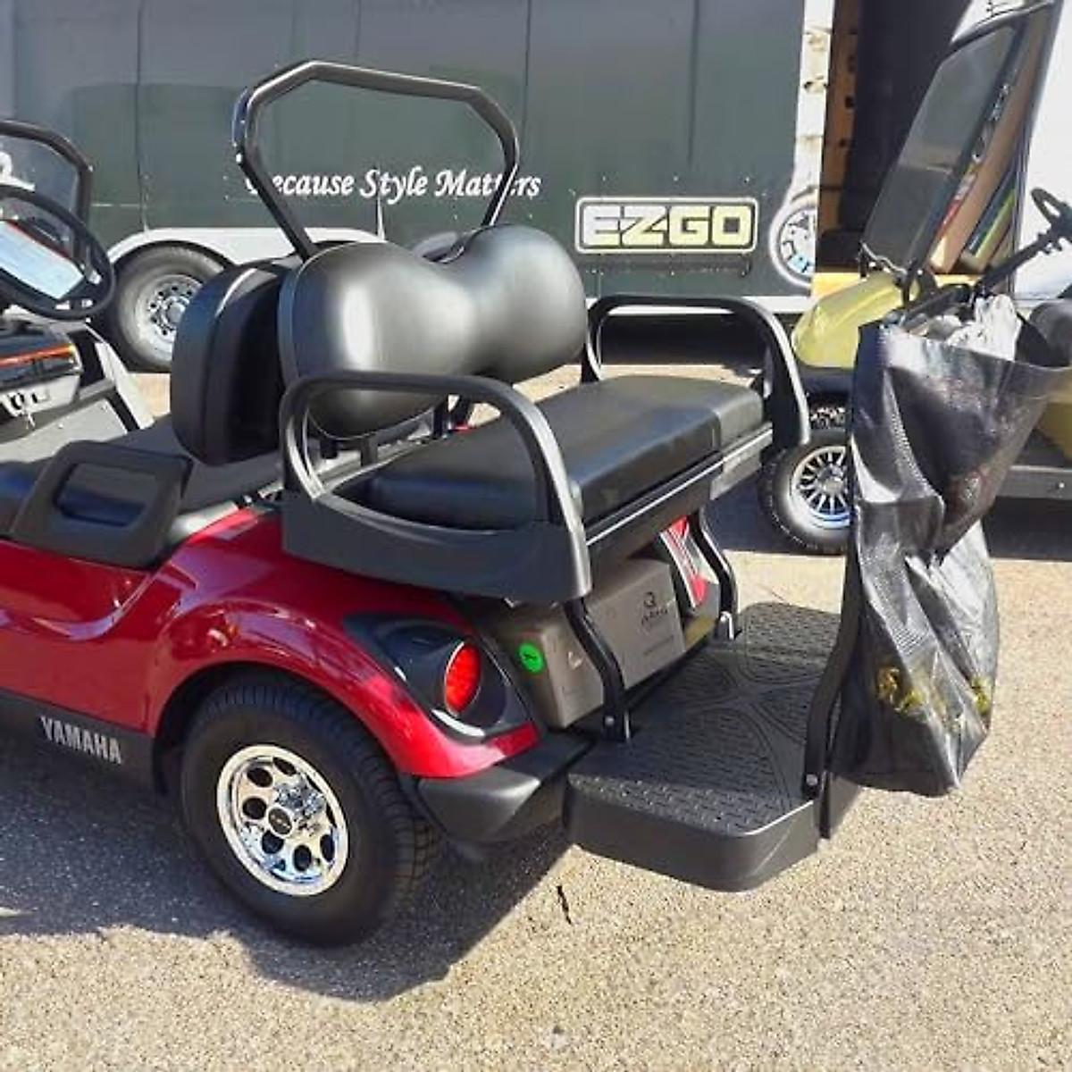 Club Clean Universal Cart Bag - Buggie Bag - Cargo Bag for 2 Seater and 4 Seater Golf Carts - Golf Cart Storage Bag - Golf Car Bag - EZGo, Club Car, Yamaha, Easy Attach Golf Cart Grocery Shopping Bag Black