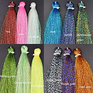 270 Strands 12 Best Color/Set Packs Crystal Flash Line Fly Fishing Tying Material Dry Flies (1-Crystal Flash Set A)