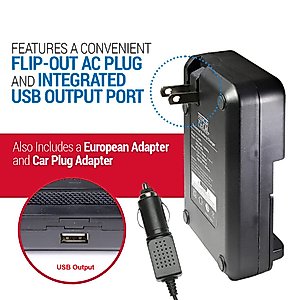 Vidpro PT-UNV Universal Li-Ion Battery Charger - Adjustable Programmable Travel Friendly Charger with Overcharge Protection and Automatic Polarity Detection Compatible with Most Battery Types
